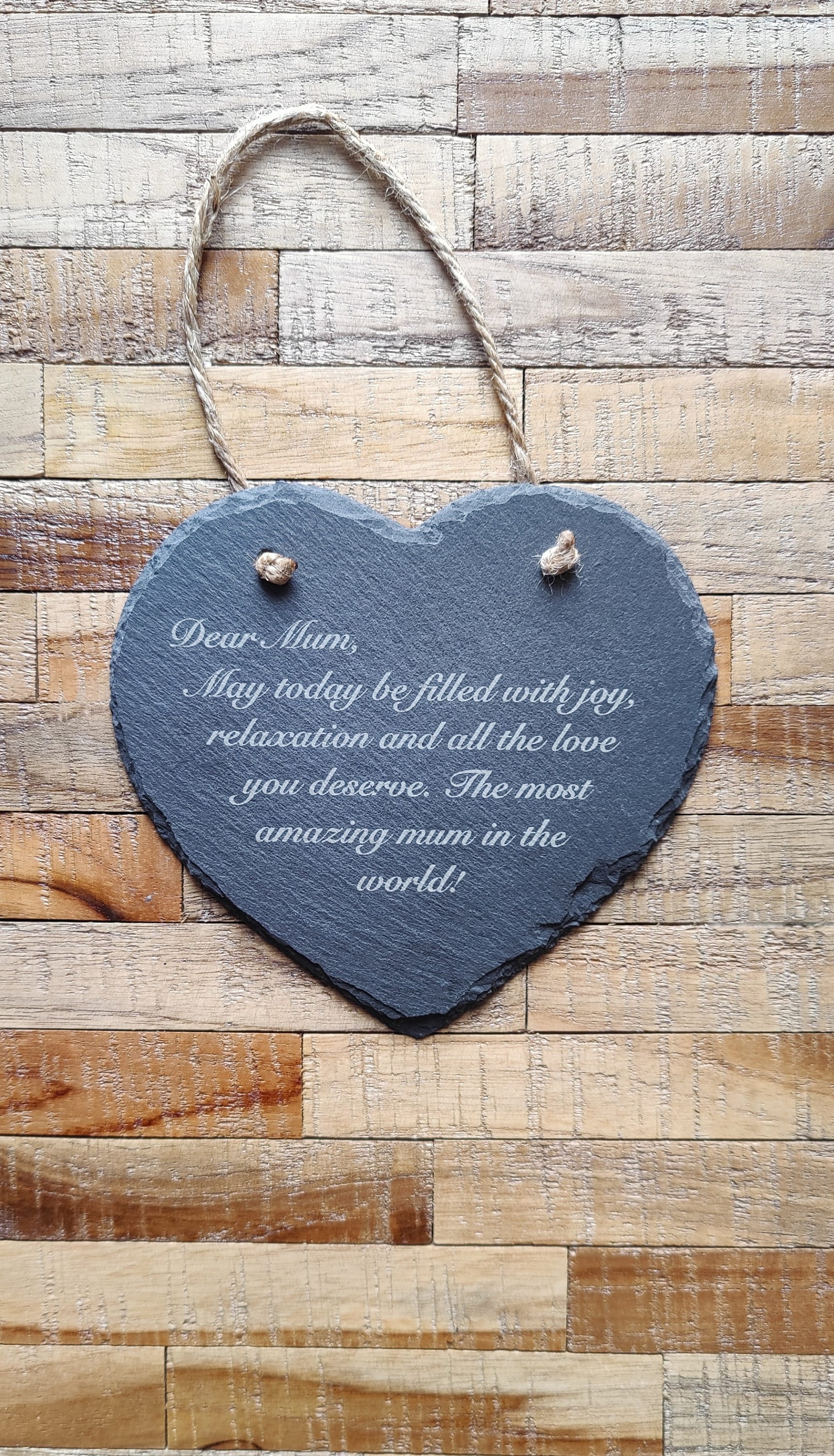 Heart Slate Design Gift Personalised Slate Thank You Gift for Her ...