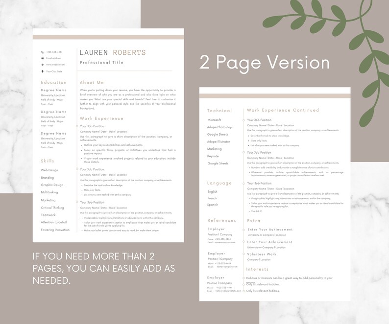 Professional Resume Template for Word, Pages | Clean Resume Template ...