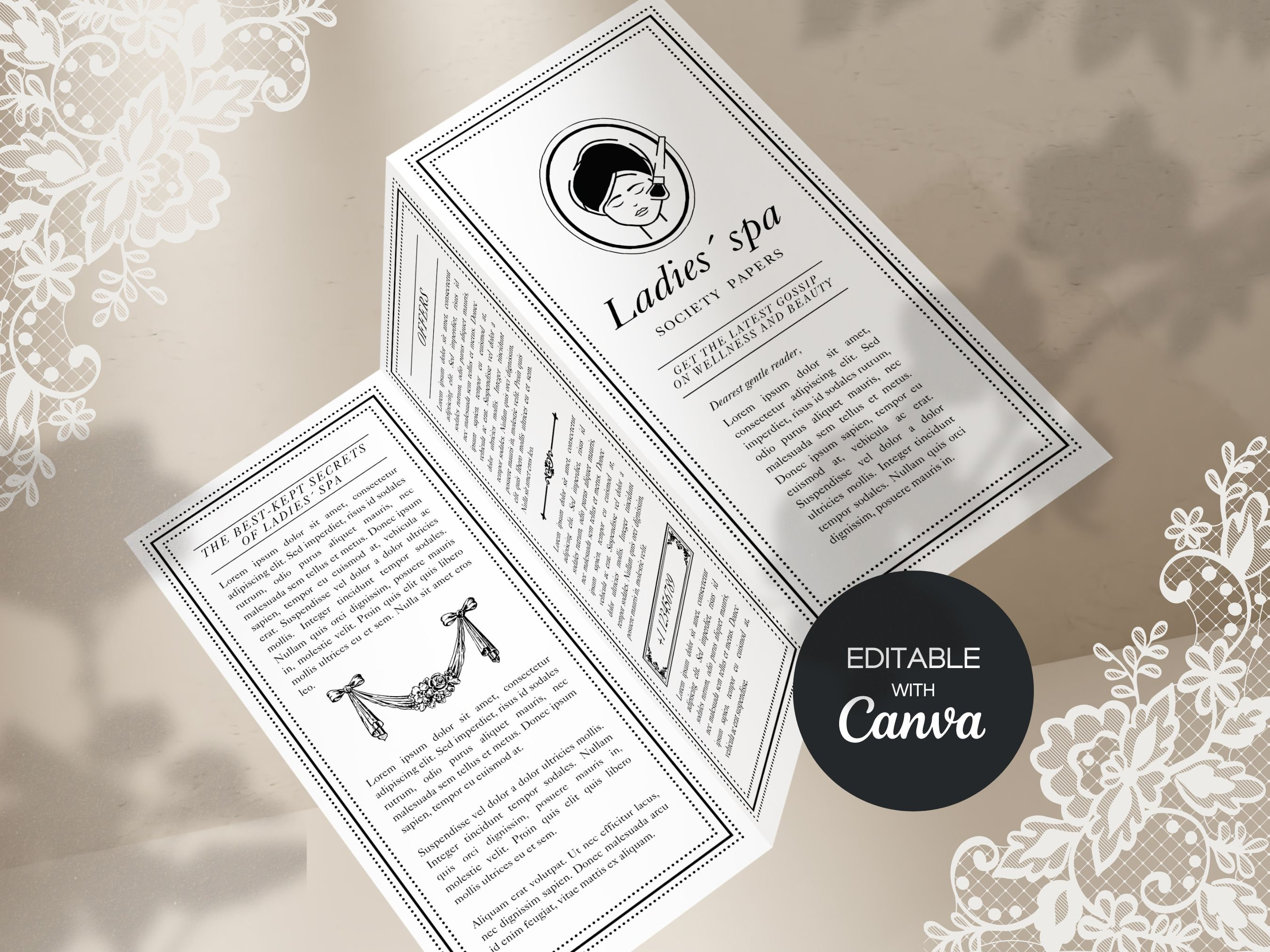 Editable Bridgerton Newsletter Template, Promotional Trifold Bridgerton ...
