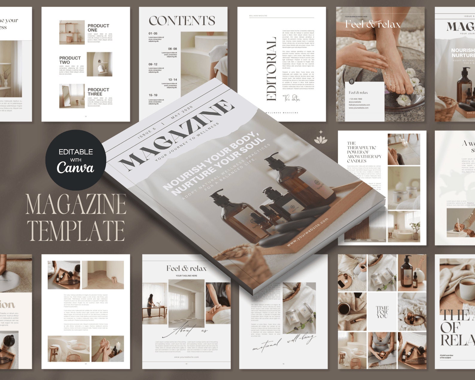Minimalist Magazine Template | Small Business Ebook Template Canva ...