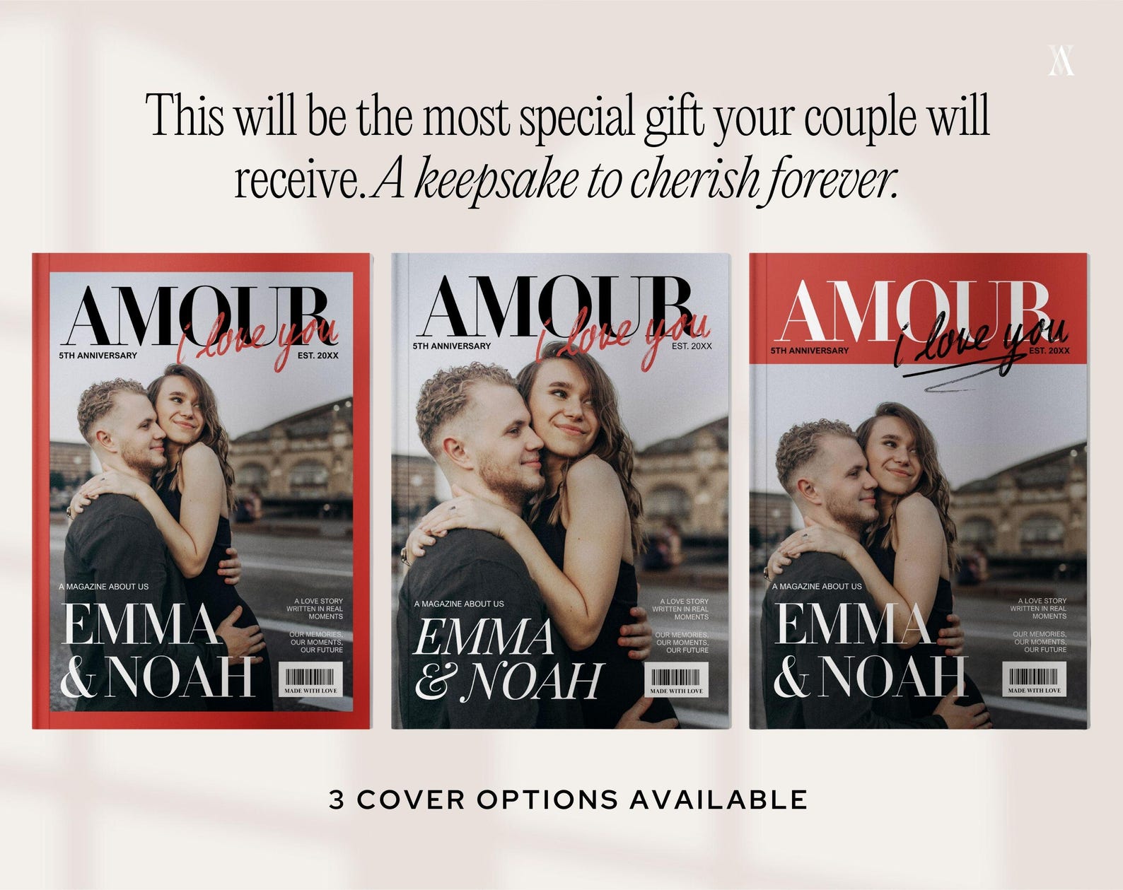 Personalized Couple Magazine, 5th Anniversary Gift (canva Template ...