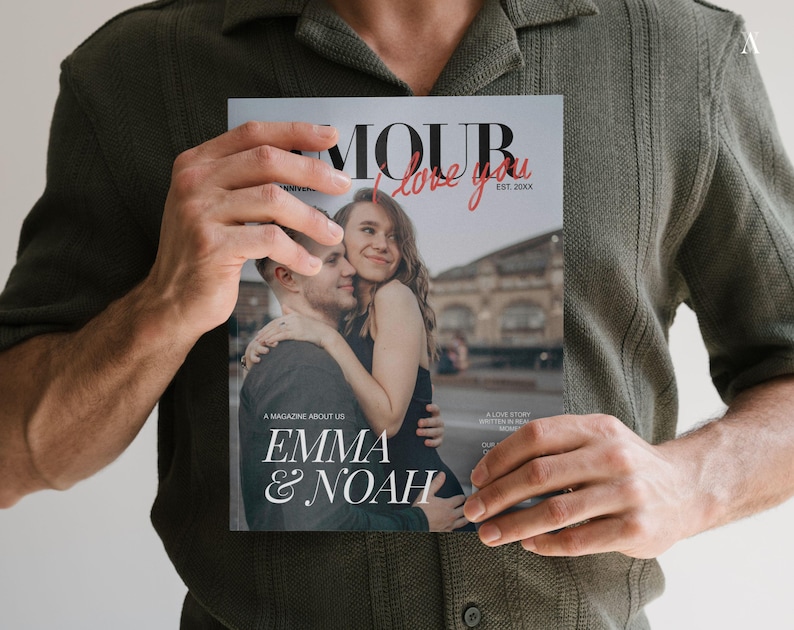 Personalized Couple Magazine, 5th Anniversary Gift (canva Template ...