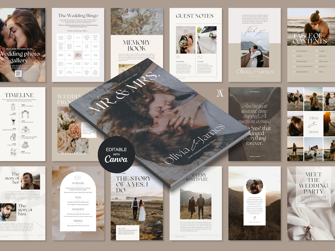 Wedding Magazine Template | Wedding Program Template | Wedding Booklet ...