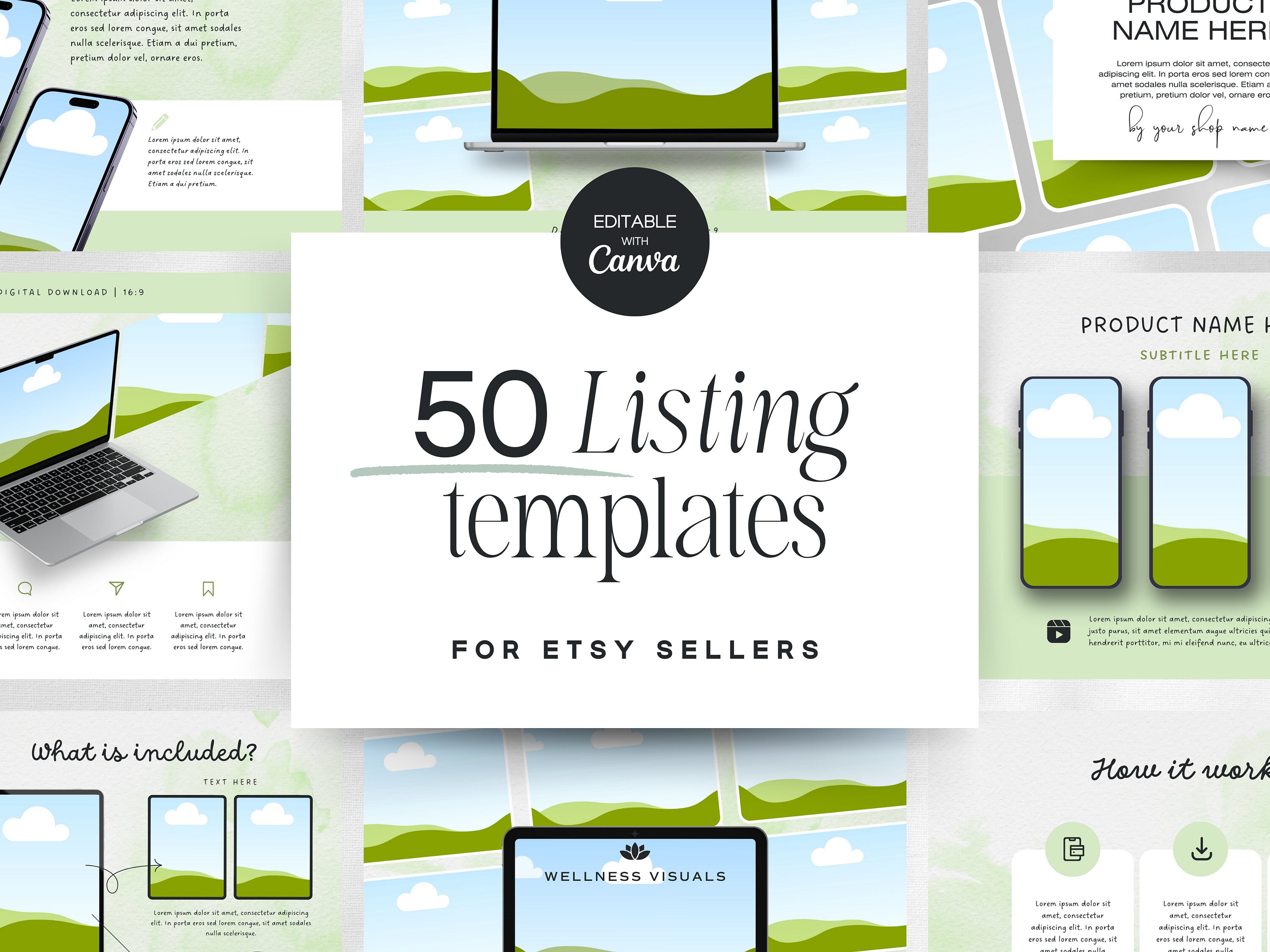 Etsy Listing Mockup Templates⎮canva Mockup Templates for Etsy Listings ...