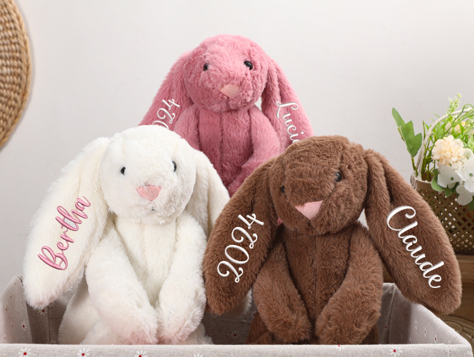 Personalized Bunny Rabbit,custom Embroidered Bunny,monogrammed Bunny ...
