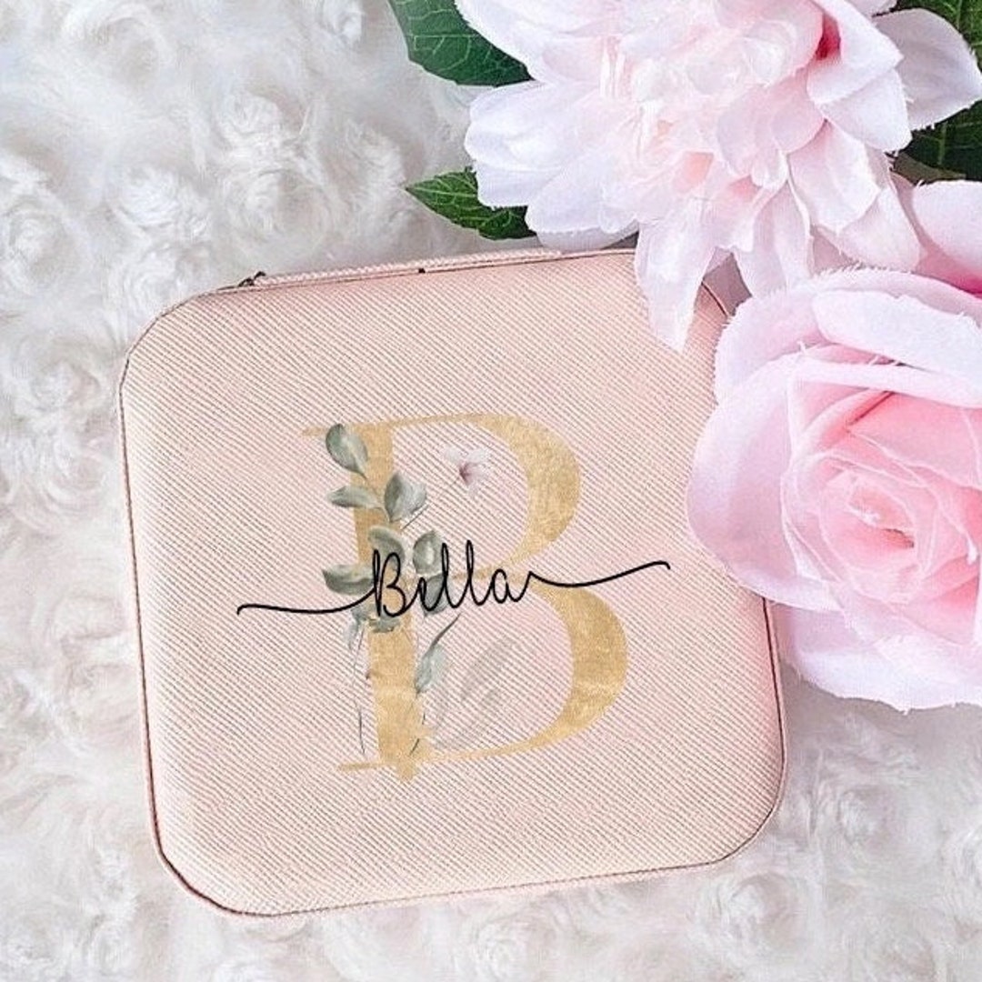 Personalized Custom Letter With Name Jewelry Box Ring Boxes Travel ...