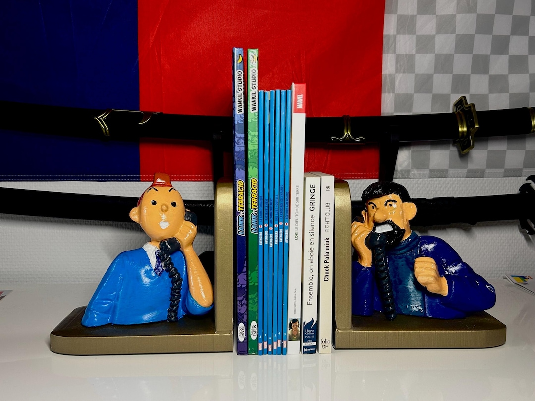 Tintin and Captain Haddock Bookends Printed in 3D and Hand Painted - Etsy