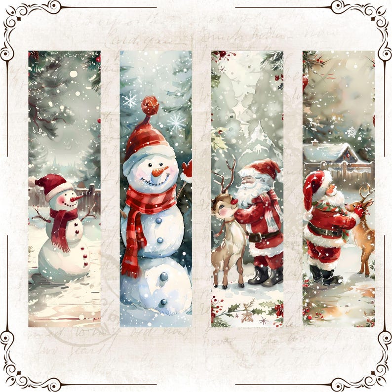 Printable Bookmarks, Winter Printable Bookmarks, Christmas Printable ...