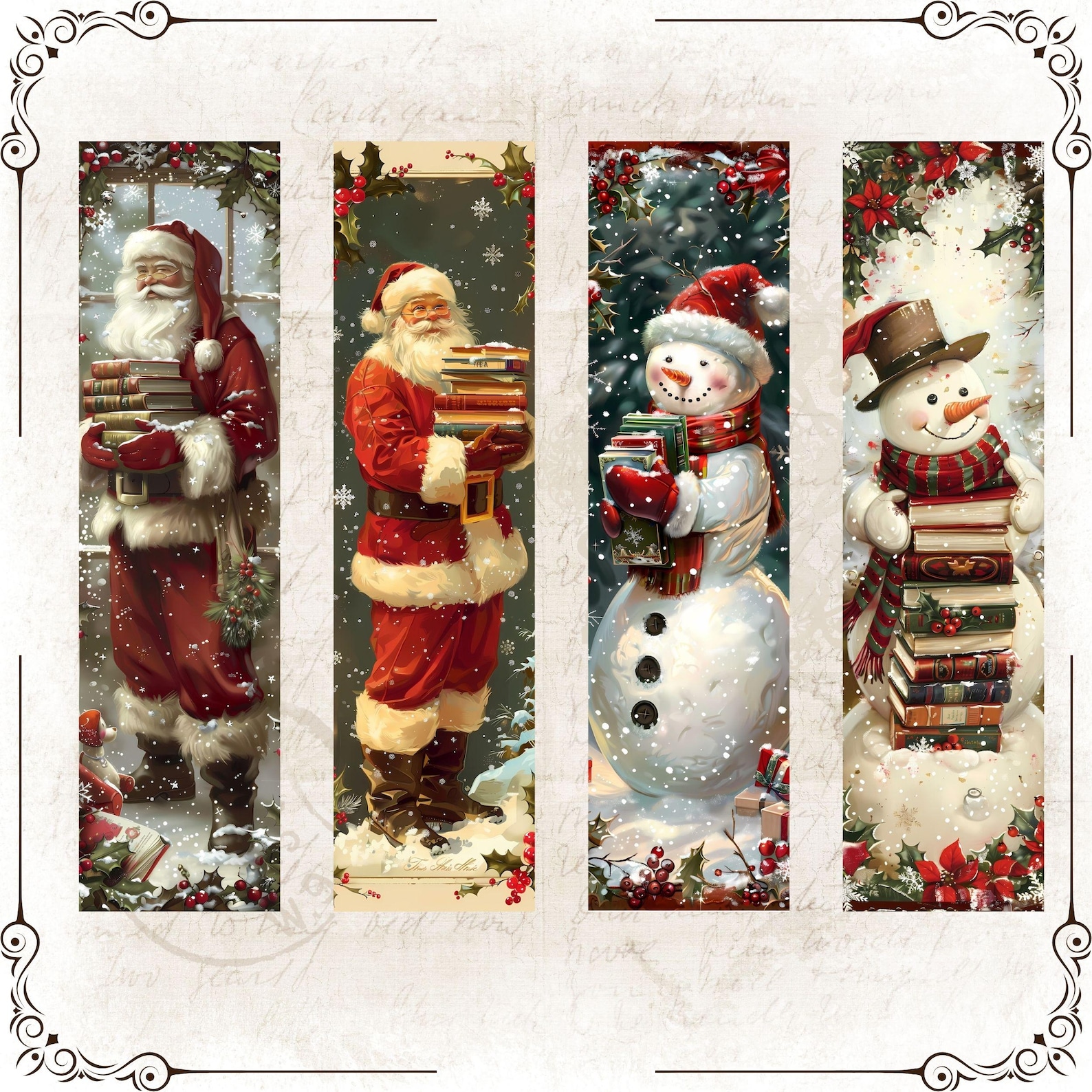 Printable Bookmarks, Winter Printable Bookmarks, Christmas Printable ...
