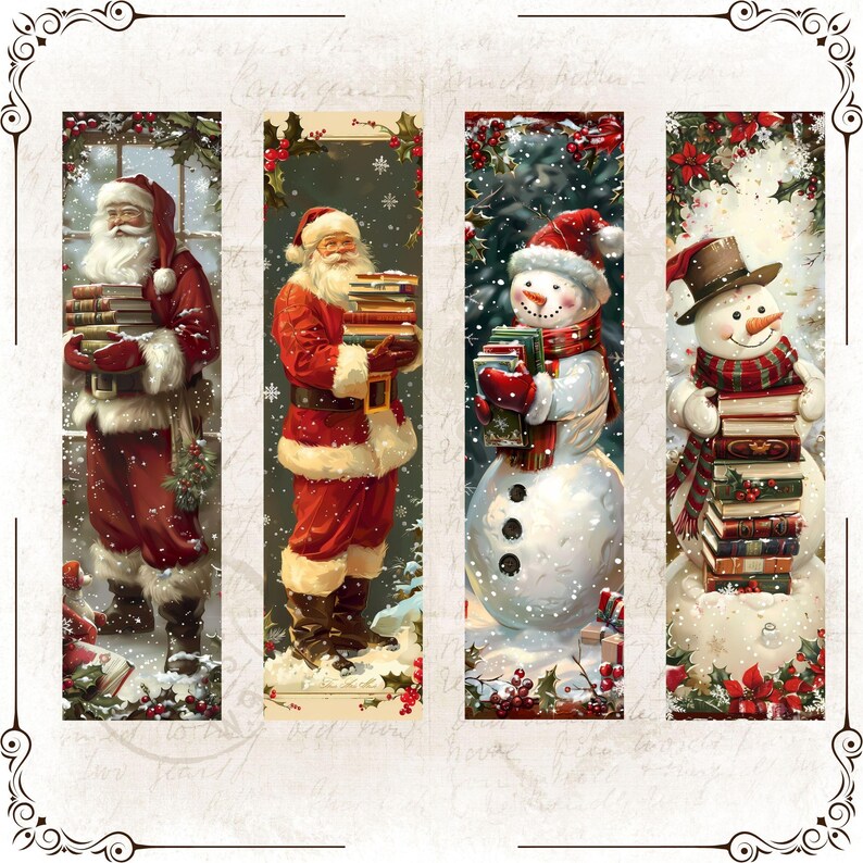 Printable Bookmarks, Winter Printable Bookmarks, Christmas Printable ...