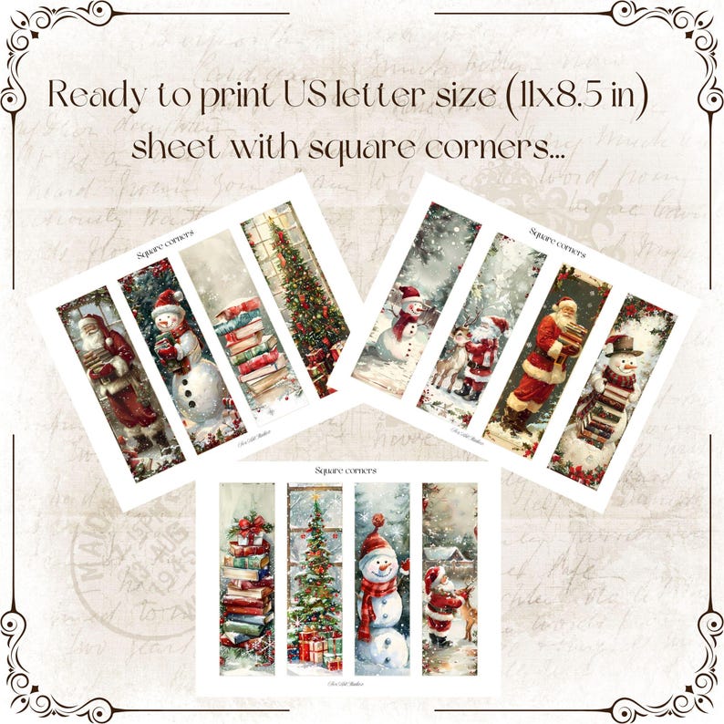 Printable Bookmarks, Winter Printable Bookmarks, Christmas Printable ...