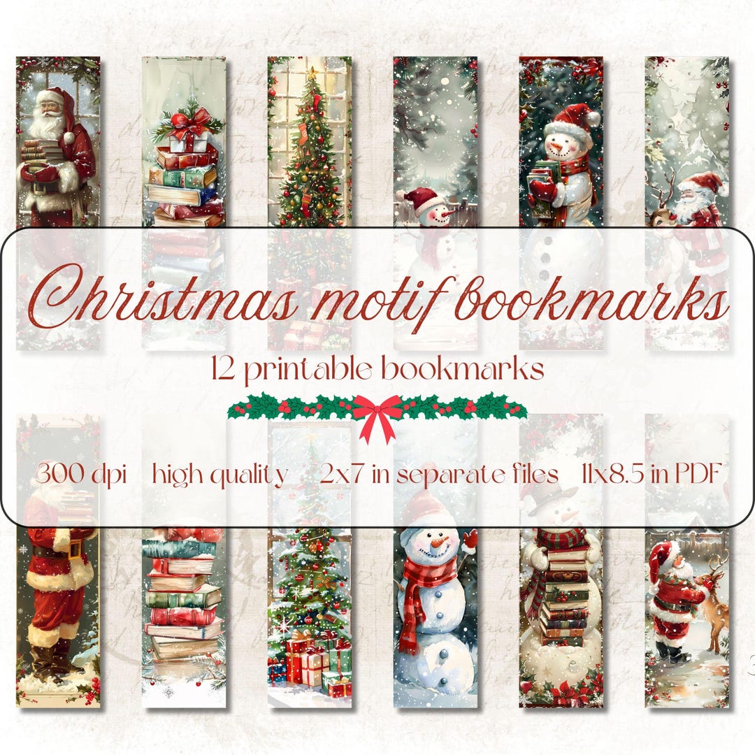 Printable Bookmarks, Winter Printable Bookmarks, Christmas Printable ...