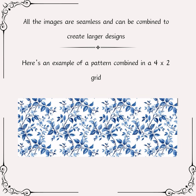 Chinoiserie Floral Seamless Patterns - Toile De Jouy Digital Paper ...