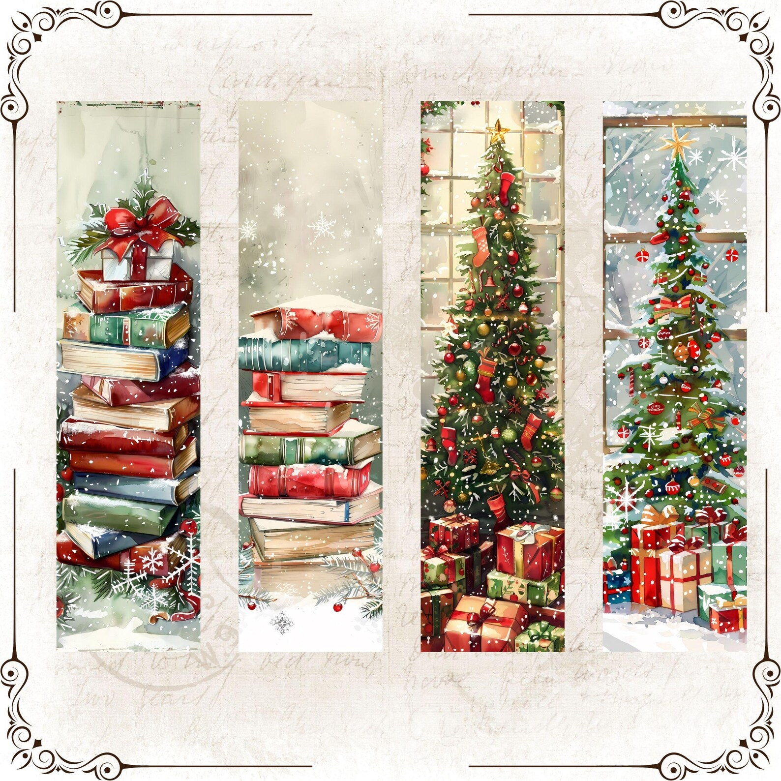 Printable Bookmarks, Winter Printable Bookmarks, Christmas Printable ...