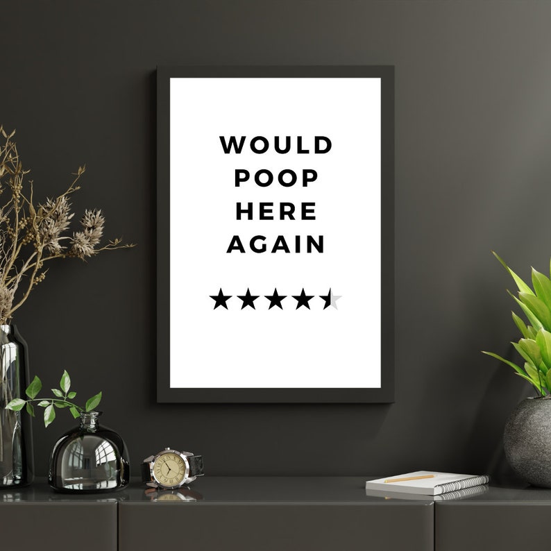 Minimalist 'poop Was Nice Here' Poster Humorous Bathroom Wall Art ...