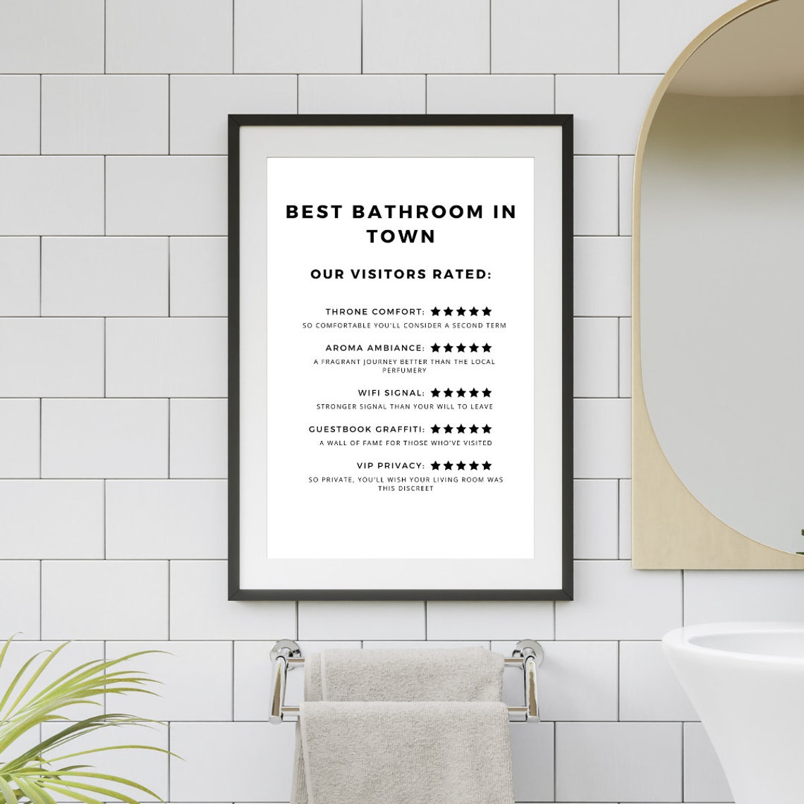 Best Bathroom in Town A Printable Wall Art Masterpiece Elevate Your ...