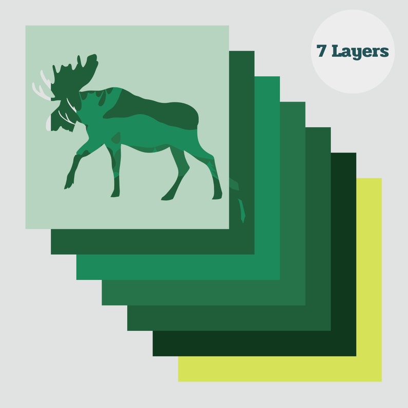 Moose Shadow Box, 3D Moose SVG, Paper Cut Light Box Template Files ...