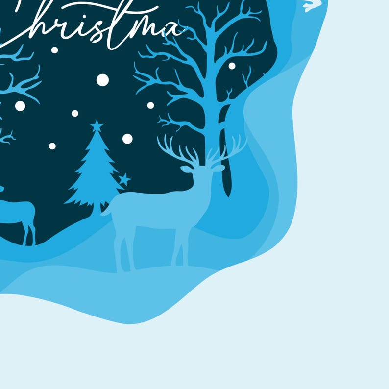 3D Merry Christmas Shadow Box Template, Xmas Shadow Boxes, 3d Christmas ...