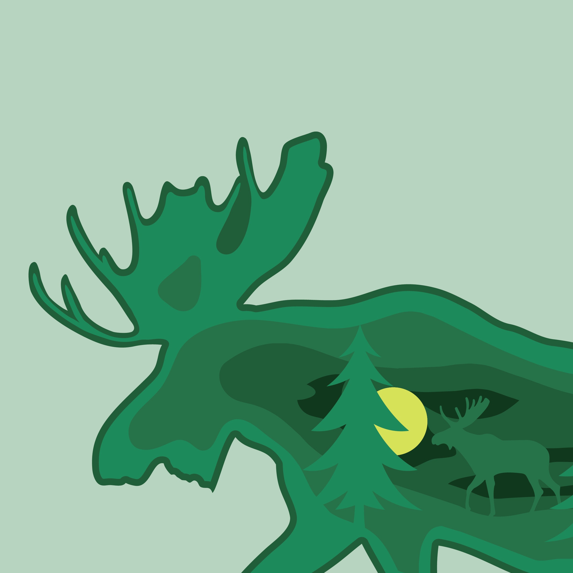 Moose Shadow Box, 3D Moose SVG, Paper Cut Light Box Template Files ...