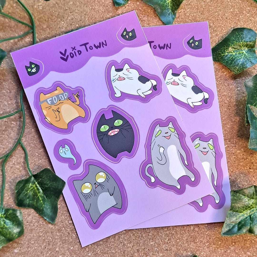 Cat Emotions Sticker Sheet | UV Scratch Resistant and Waterproof - Etsy