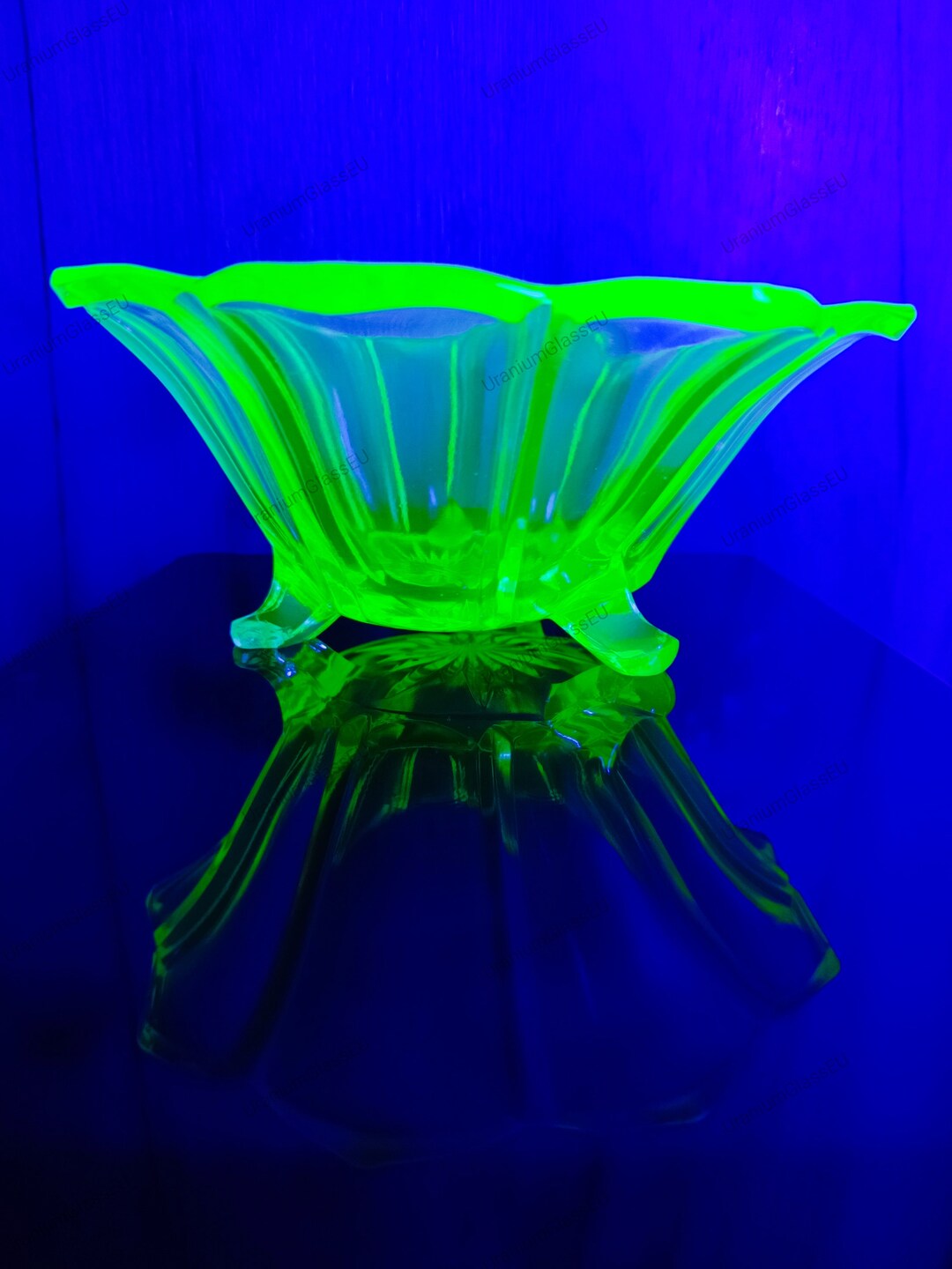 Vintage Tiffin Uranium Glass Stretch Glass Bowl - Etsy