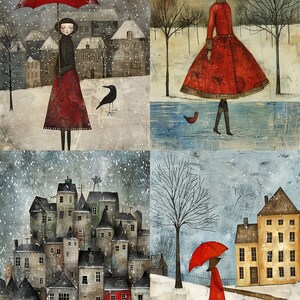 Too Much Snow in Town Winter Papers & Printable Sheets, Digital Art for ...