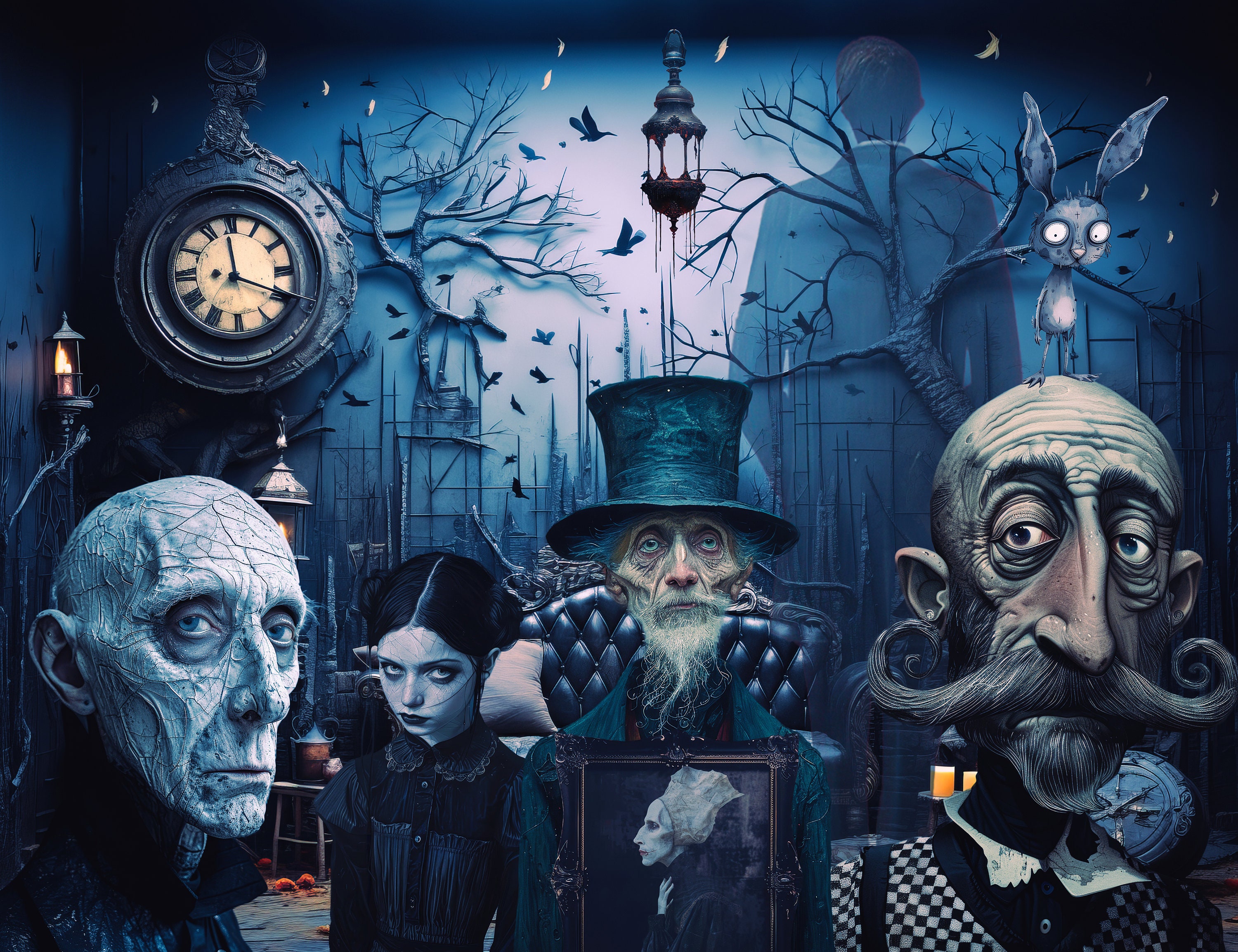 Gothic Fantasy, Gothic Characters, Ephemera, Mixed Media Art, Printable ...