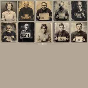 50 Vintage Criminal Mugshot Images Notorious Crime Portraits Junk ...