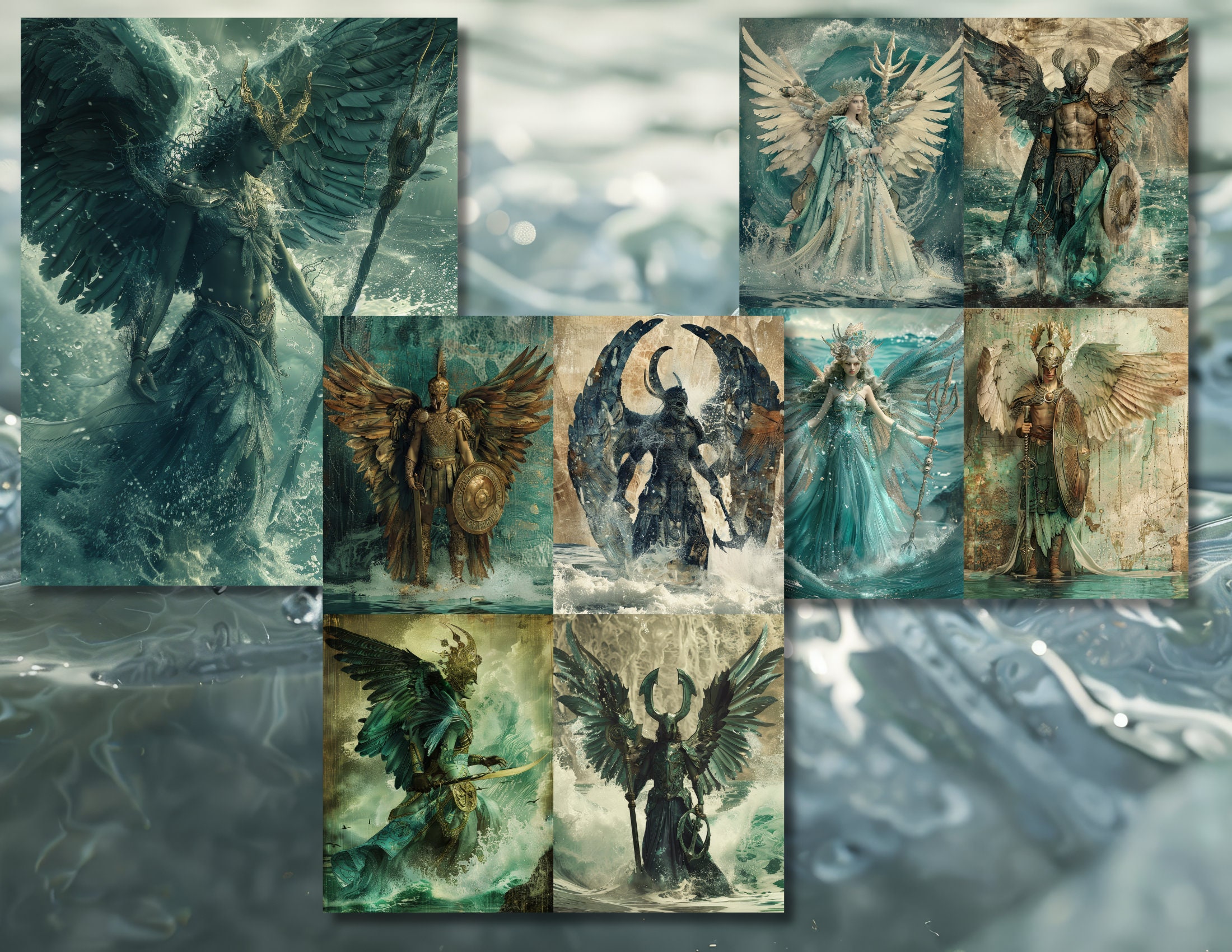 Gods of Water Paper Kit Mythical Water Deity Illustrations, Junk ...