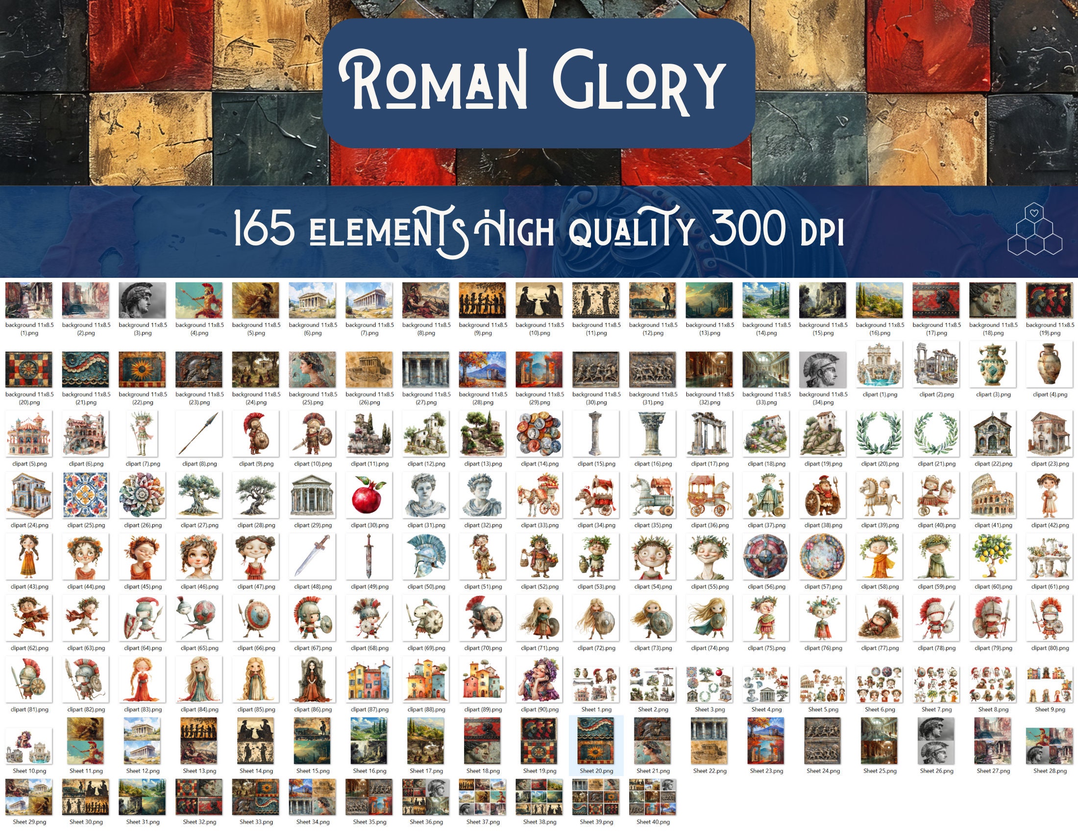 Roman Glory Epic Ancient Clipart & Majestic Backgrounds, Gladiator and ...