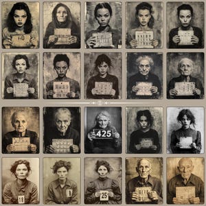 50 Vintage Criminal Mugshot Images Notorious Crime Portraits Junk ...