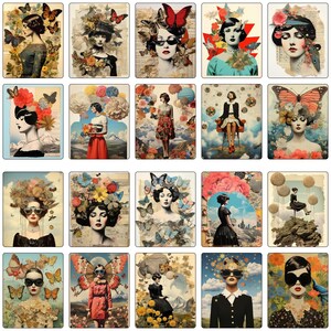 Vintage Surreal Collage Collection: 38 Unique Decoupage Card Images ...
