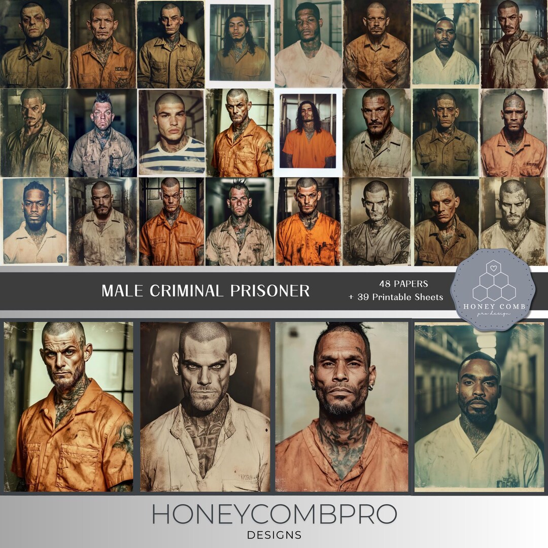 Male Criminal Prisoner Portraits | Vintage Mugshot Collection ...