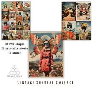 Vintage Surreal Collage Collection: 38 Unique Decoupage Card Images ...
