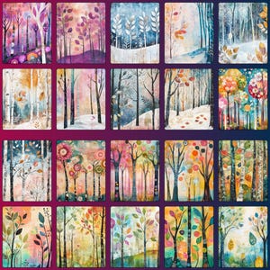 Whimsical Watercolor Backgrounds Kit // Autumn & Winter Textures ...