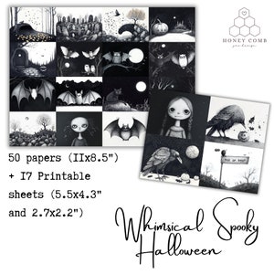 Whimsical Spooky Halloween Paper Kit - 50 Landscape Papers + 17 ...