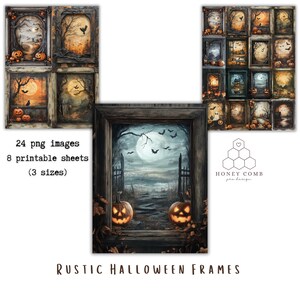 Rustic Halloween Frame Kit – 24 Spooky Papers, Sheets With Neutral ...