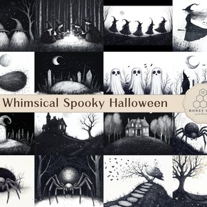 Whimsical Spooky Halloween Paper Kit - 50 Landscape Papers + 17 ...