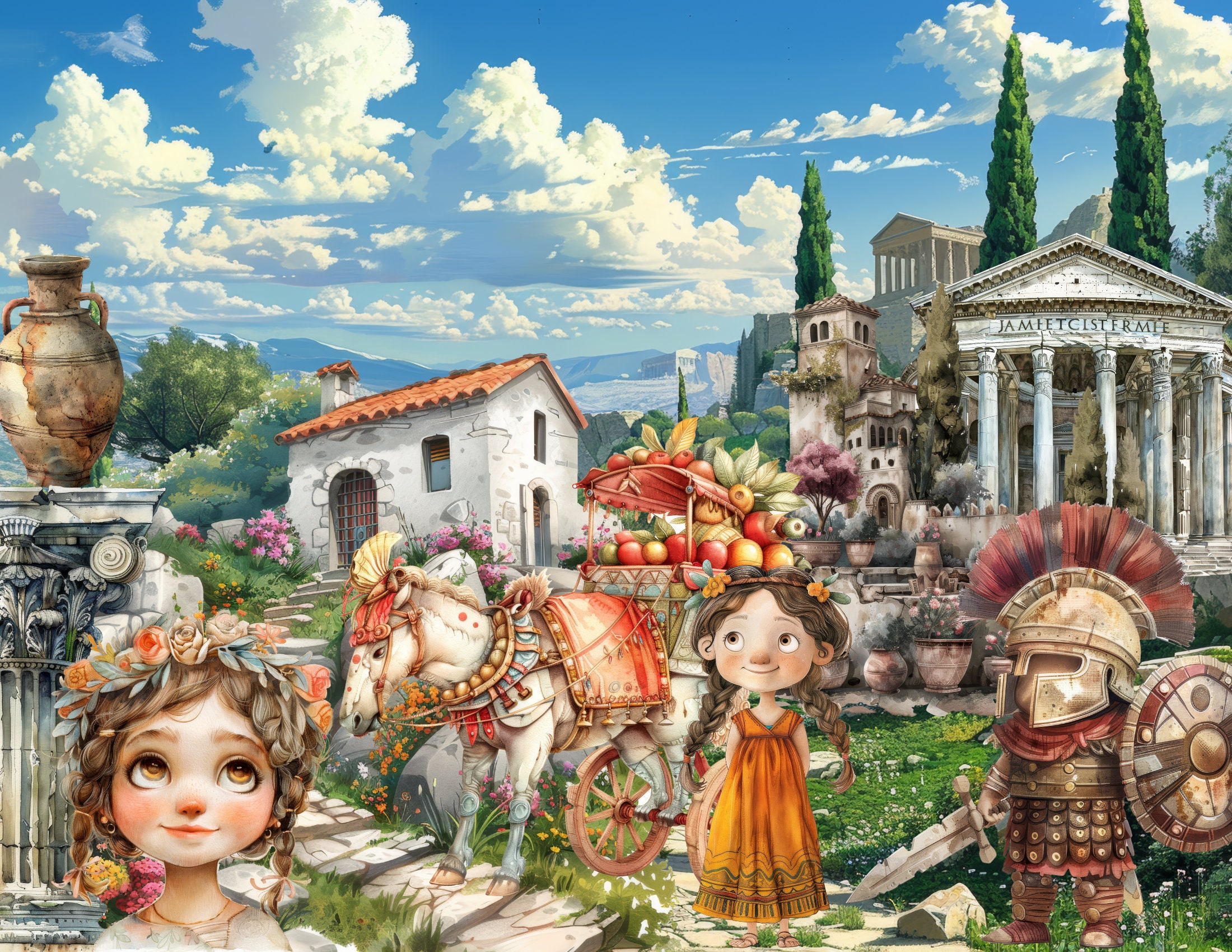 Roman Glory Epic Ancient Clipart & Majestic Backgrounds, Gladiator and ...