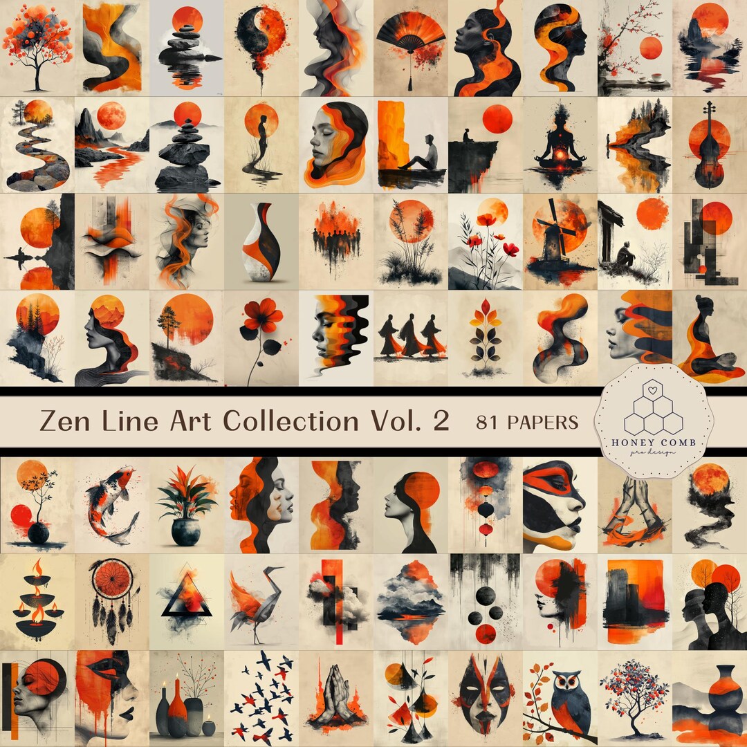 Zen Line Art Collection Vol. 2 – 81 Vector-inspired Portrait Mode ...