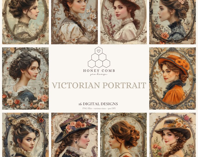 Victorian Elegance in Aged Watercolor: Ornate Silver Frames & Floral ...