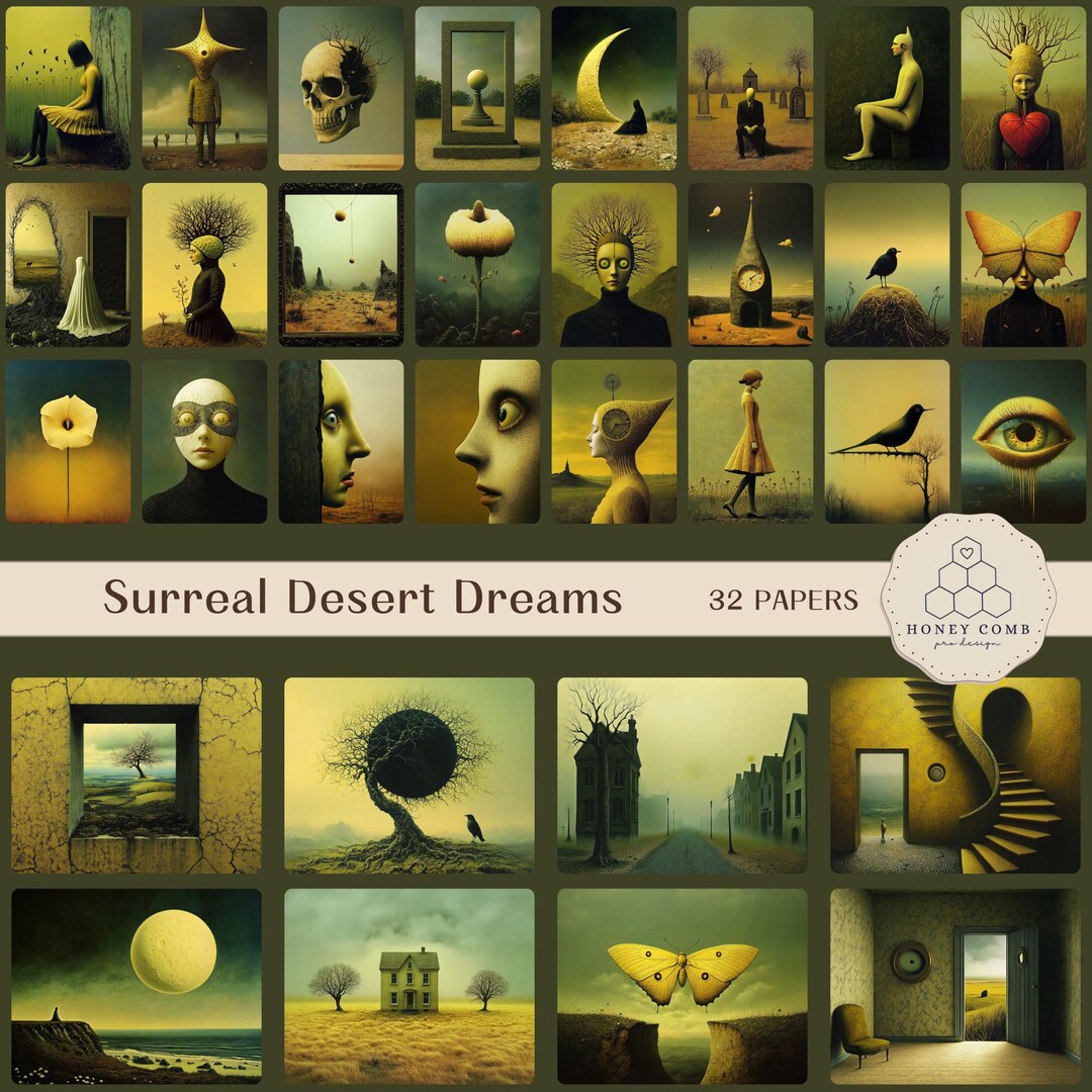 Surreal Desert Dreams: 32 Ethereal Papers - 11 Printable Sheets ...
