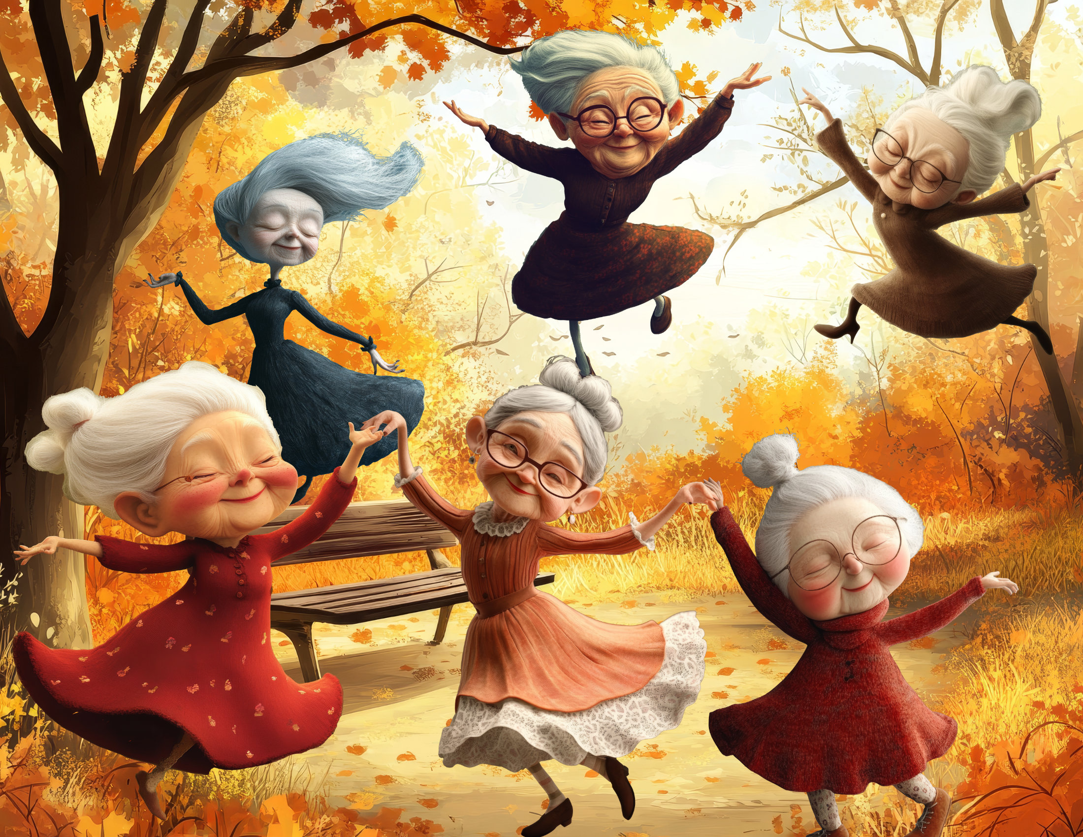 Groovy Grandma Gala Clipart & Backgrounds Dancing Grandma Digital Kit ...