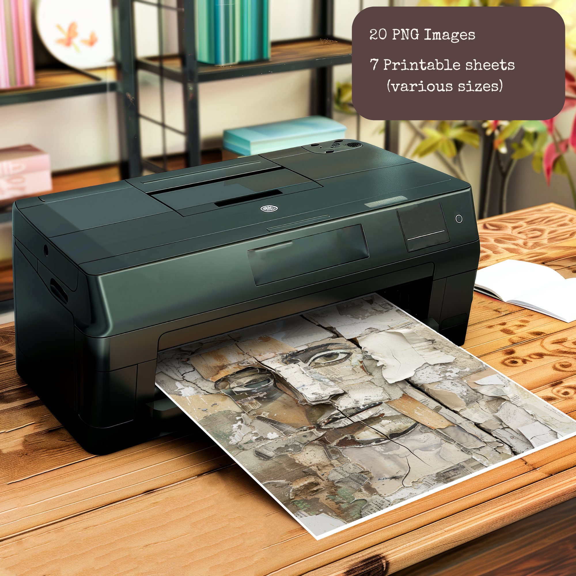 Rustic Face Portraits Vintage Digital Paper Kit, 20 Unique Images, Junk ...