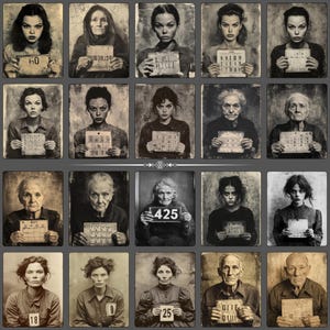 50 Vintage Criminal Mugshot Images Notorious Crime Portraits Junk ...