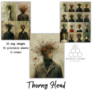 Thorny Head - Portrait Paper Collection, 20 Papers, 7 Printable Sheets ...