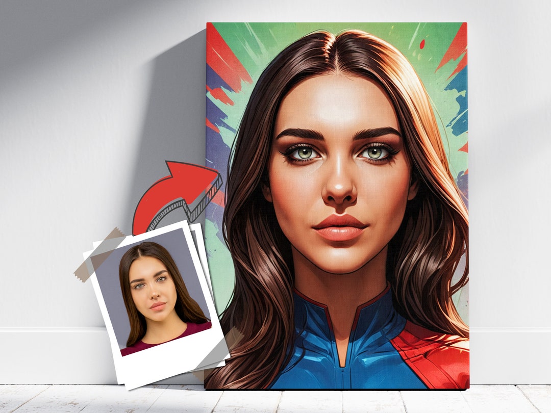 Custom Comic Art Portrait From Photo: Personalized Superhero Comic Book ...