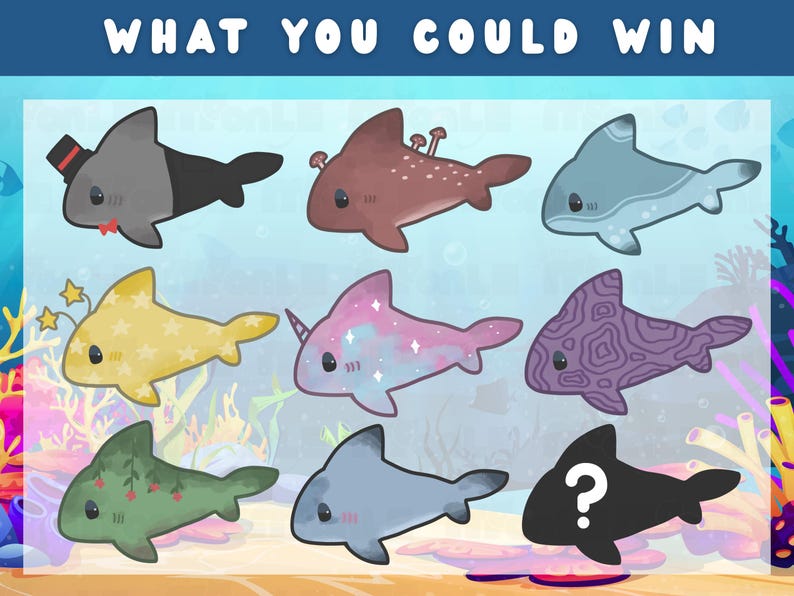 SALE One Spin! Mystery Gacha Grab - Little Shark Gacha Mystery Shark ...