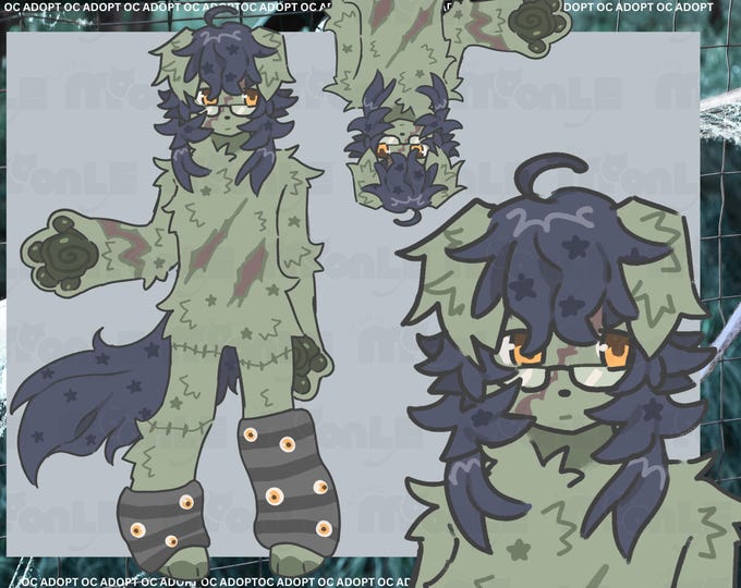 OC Adoptable Furry Anthro Zombie! Digital Download - Adopts - Character ...