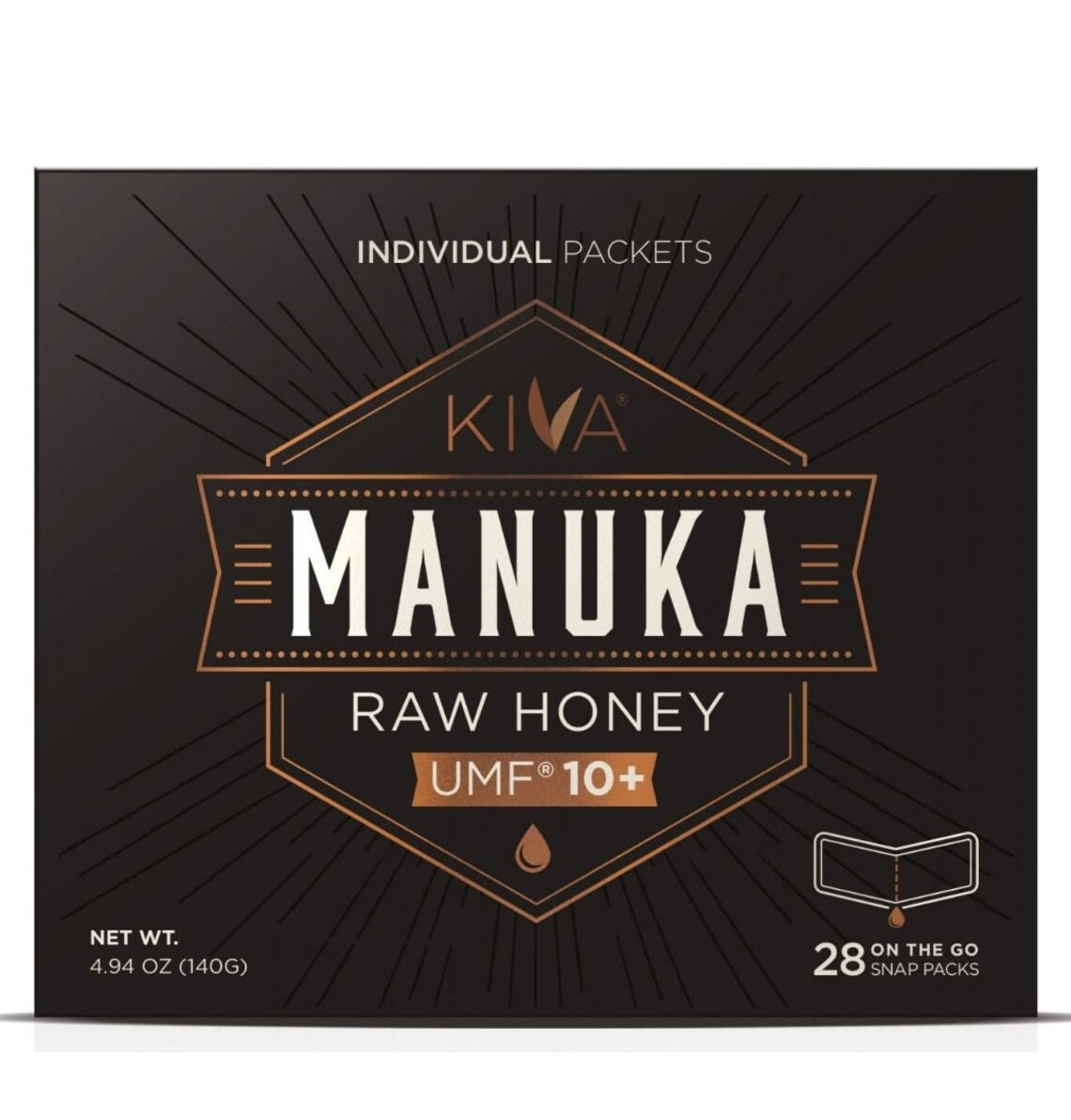 Kiva Raw Manuka Honey Snap-packets (new Zealand) Certified UMF 10+ 28 ...